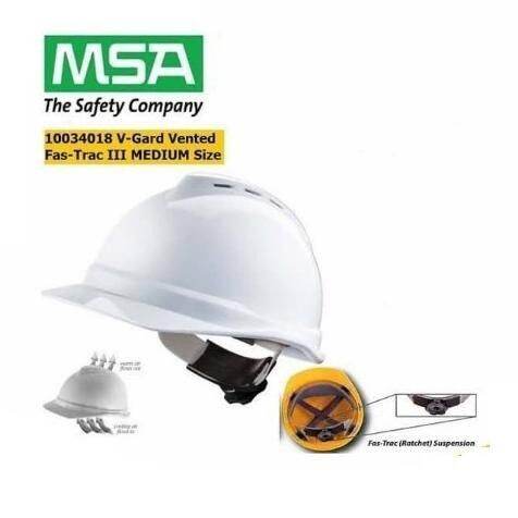 Helm Safety MSA Ventilasi Putih - Safety Helmet MSA V-Gard Vented Lokal ...