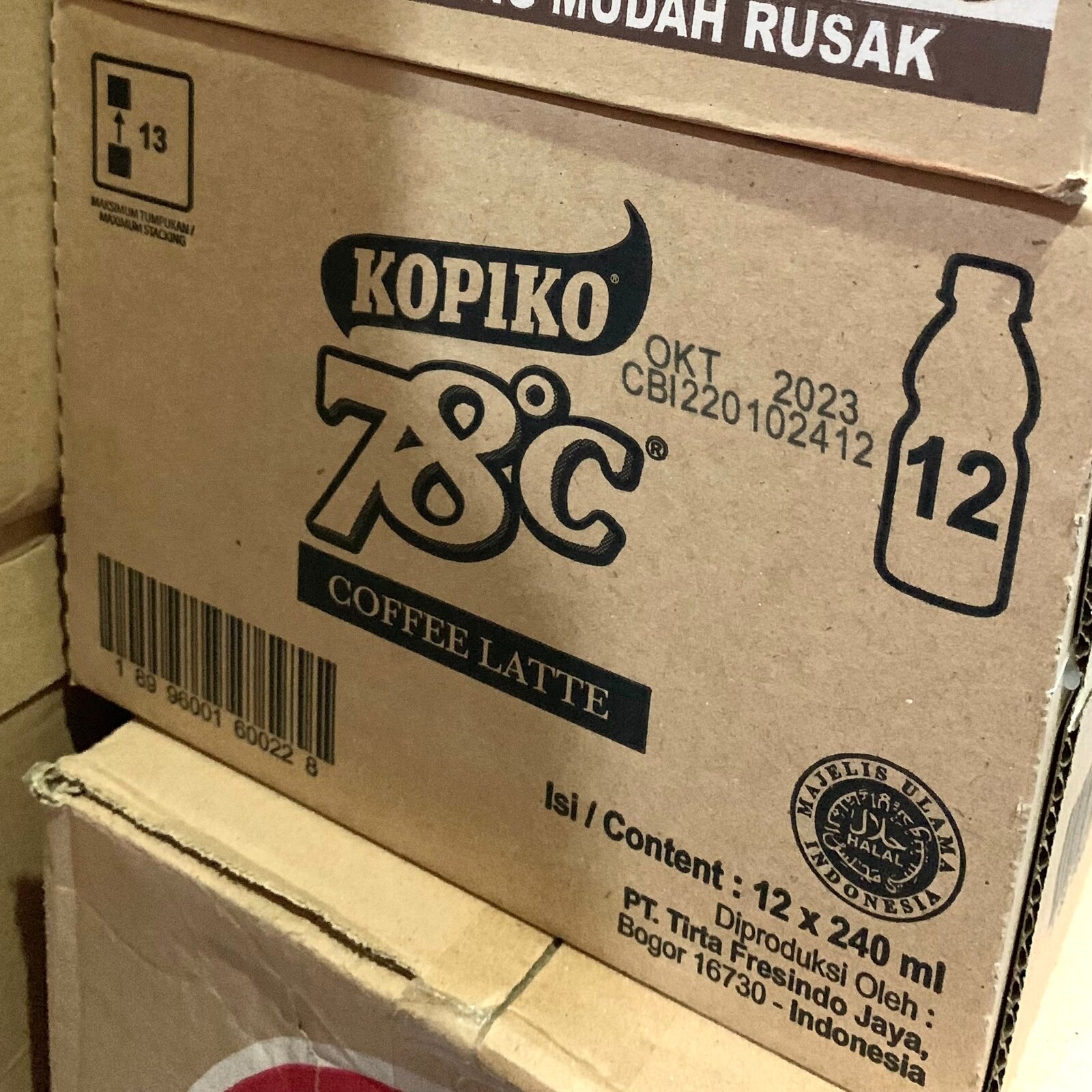 Kopiko 78c coffee latte 240ml 1 dus isi 12 botol / minuman kopi ...