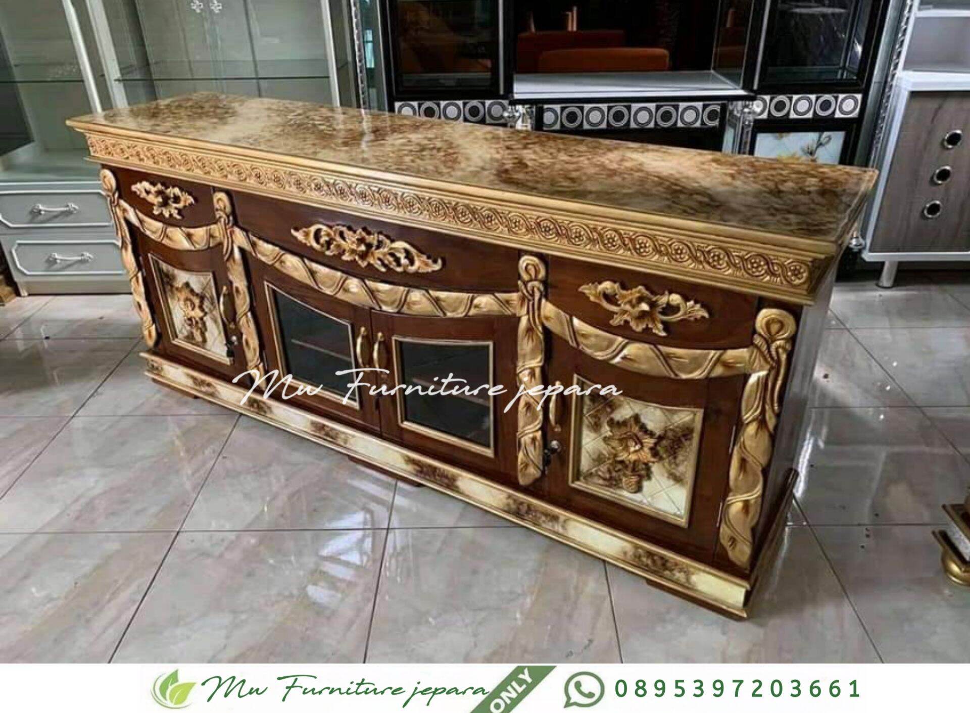 Meja Tv - Buffet Jati Classic Model Slendang Ukuran 200 cm | Lazada ...