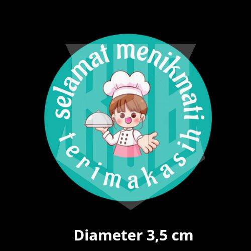 per pack isi 50 pcs stiker selamat menikmati | stiker label makanan ...