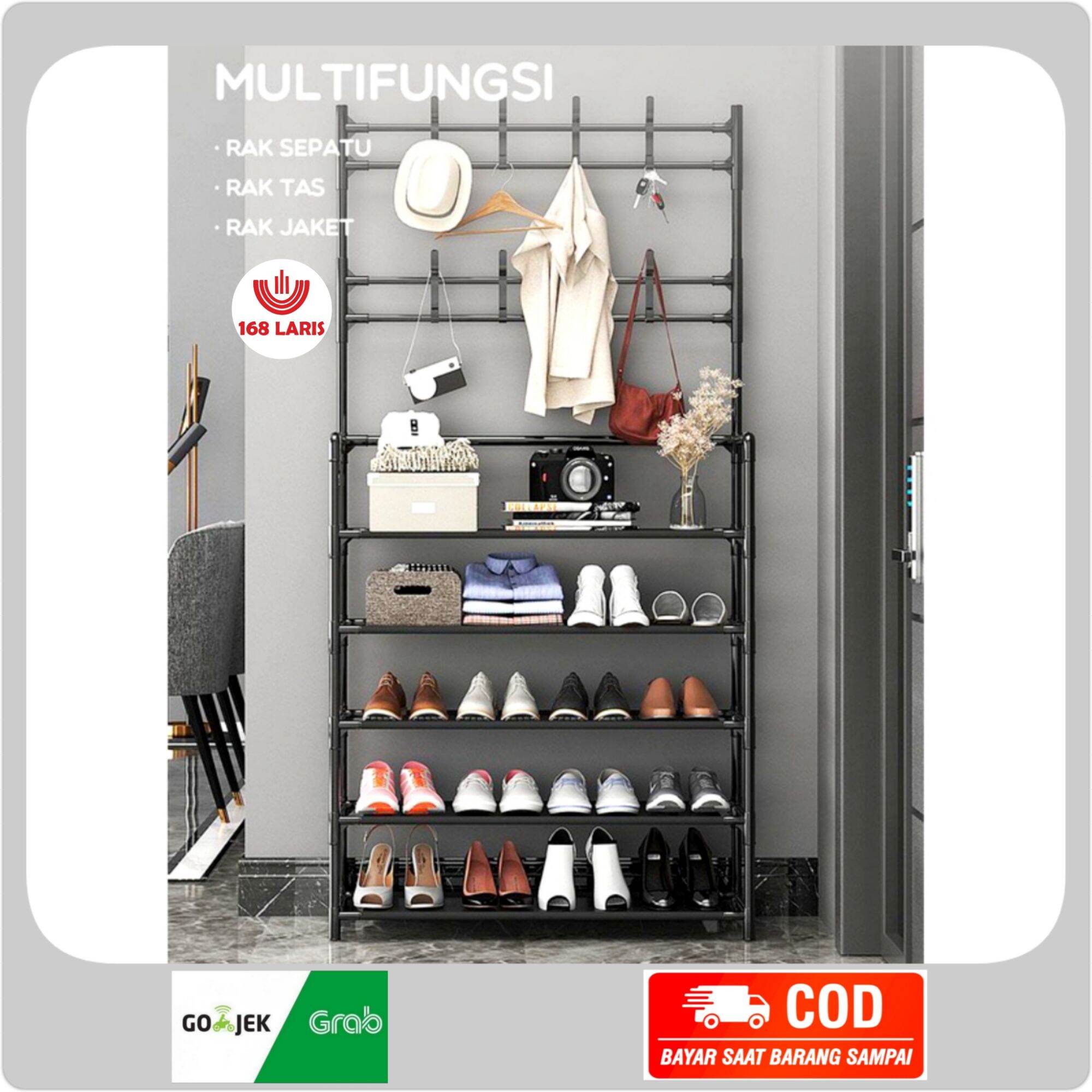 Rak Sepatu 3 in 1 dengan 5 tingkat penyimpanan membuat sepatu lebih ...