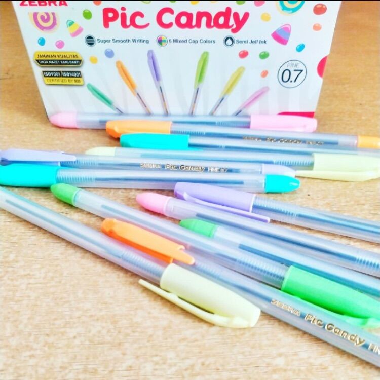 Bolpen Zebra PIC Candy Hitam (12pcs) | Lazada Indonesia