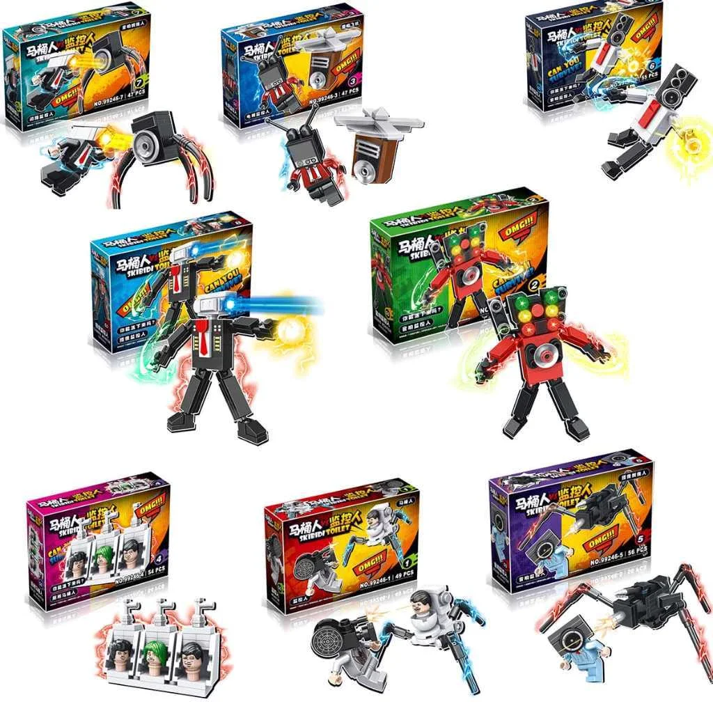 Mainan Balok Susun Skibidi Toilet action mini figure Titan Cameramen ...