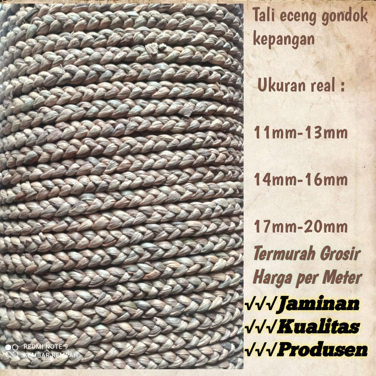 Tali eceng gondok kepang 1 meter | Lazada Indonesia