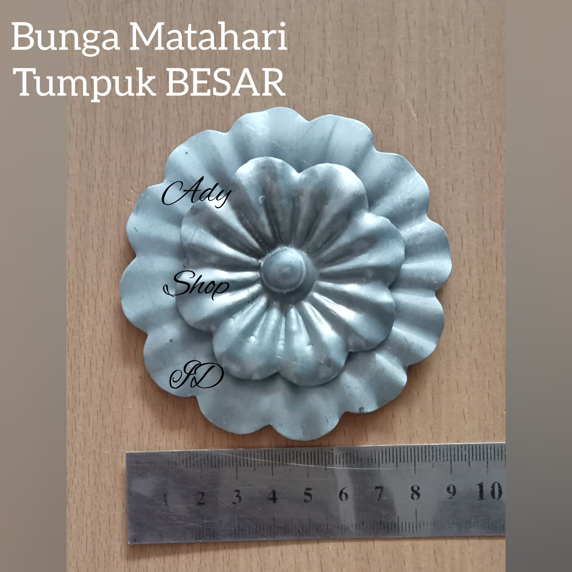 Ornamen motif bunga matahari tumpuk BESAR ukuran diameter 9cm, bahan ...