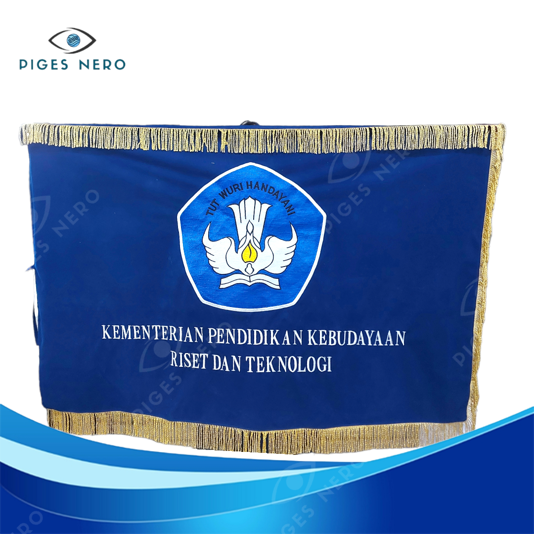 Bendera Ruangan Pataka Logo Kemendikbud 90 x 135 Cm Bordir | Lazada ...