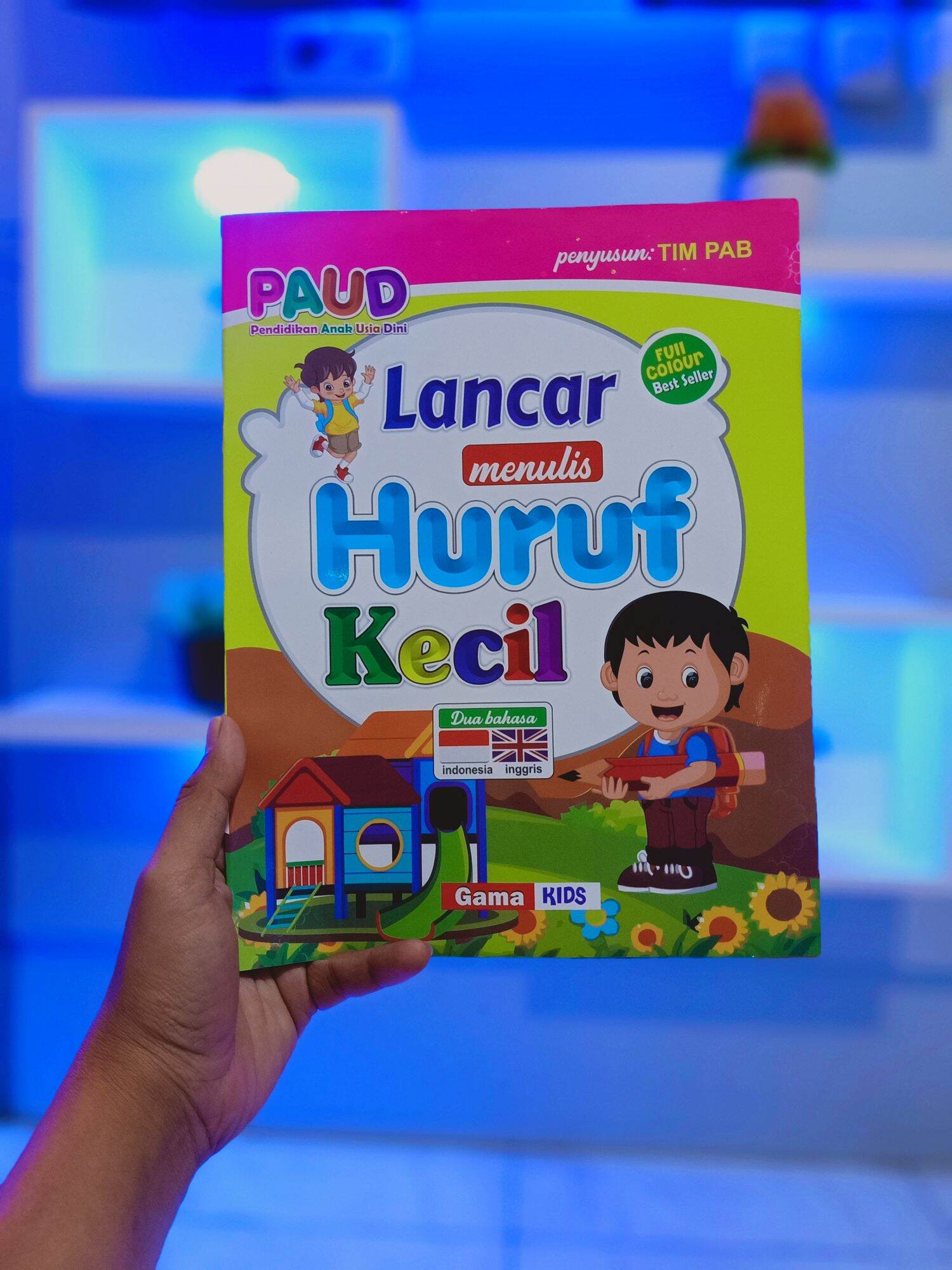 PAUD LANCAR MENULIS HURUF KECIL INDONESIA INGGRIS GAMA KIDS FULL COLOUR ...