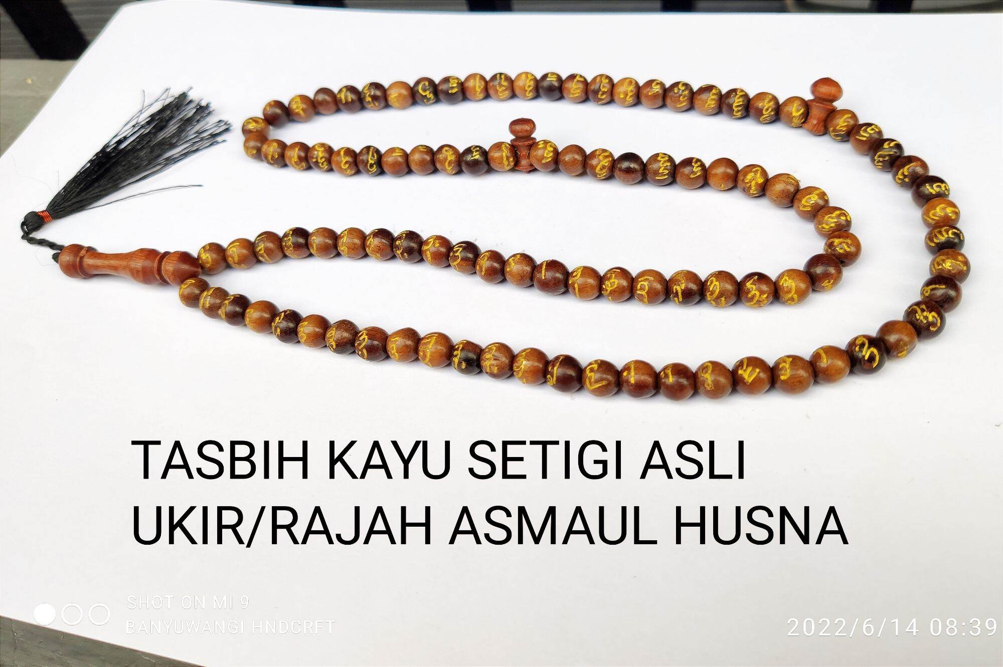 tasbih kayu stigi asli ukir rajah Asmaul Husna | Lazada Indonesia