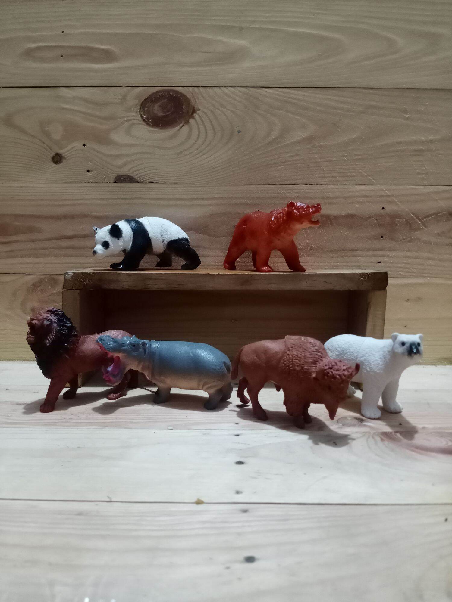 figure set hewan zoo singa beruang panda beruang kutub kuda nil bison ...