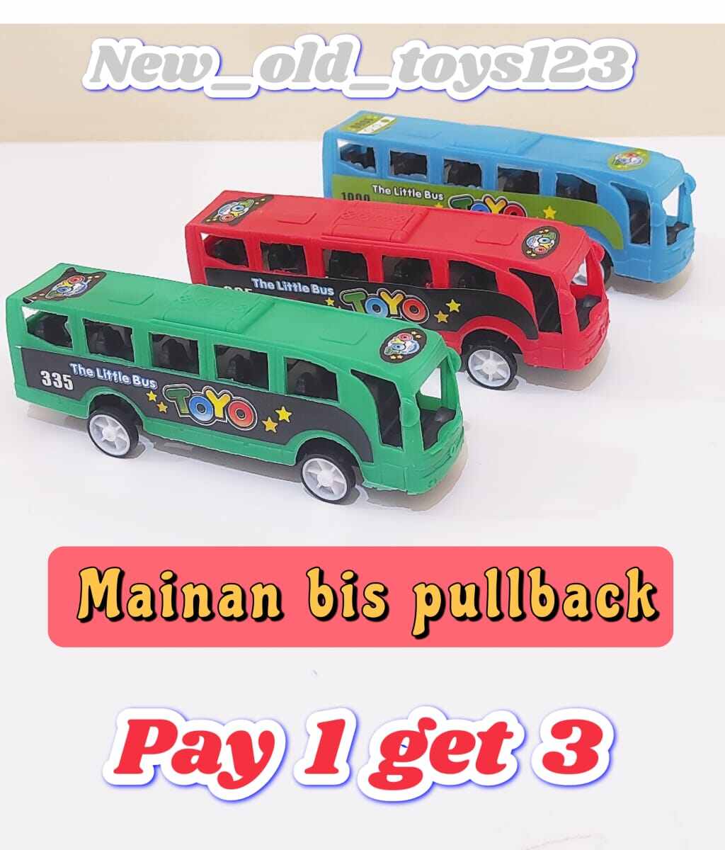 3 pcs miniatur bis sekolah atau school bus atau transportasi bis mainan ...