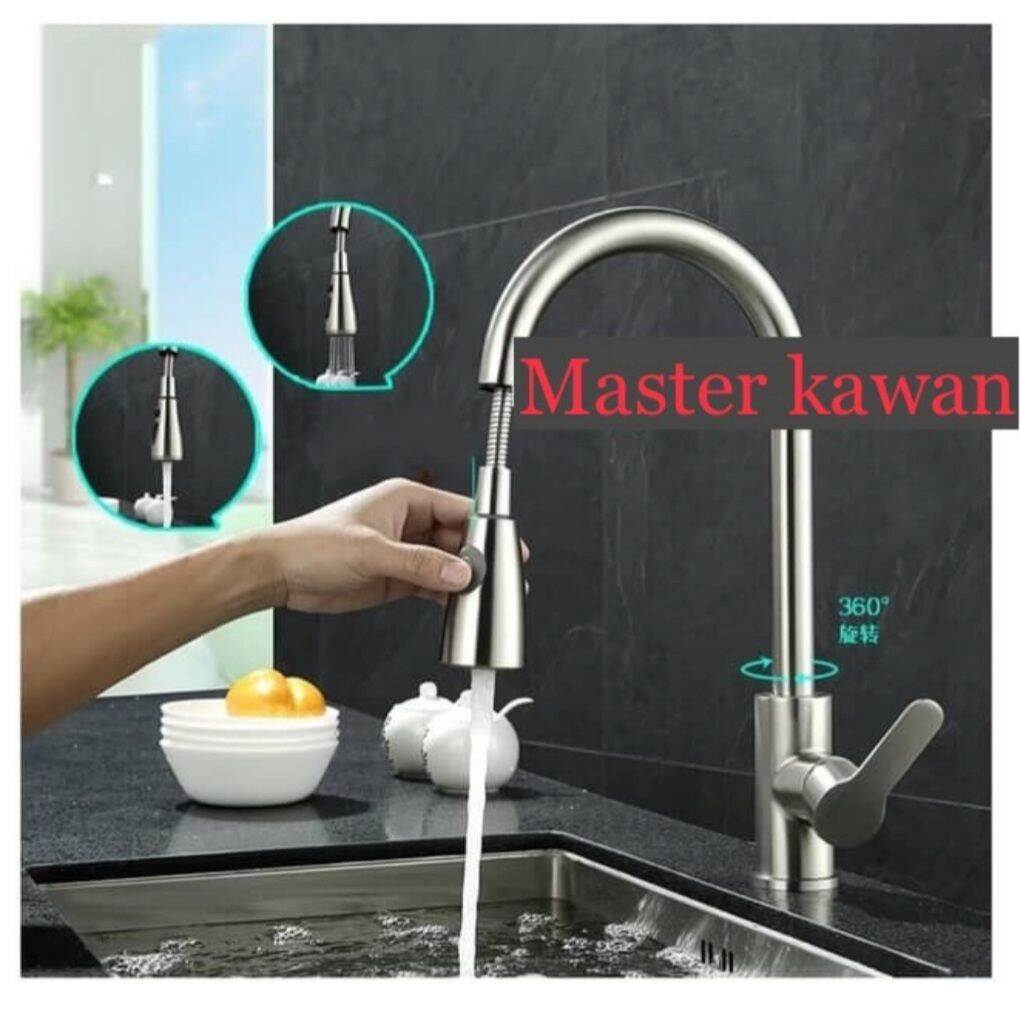 Kran Kitchen Sink Stainless SUS 304 Model Tarik Fleksibel /Kran Pantry ...