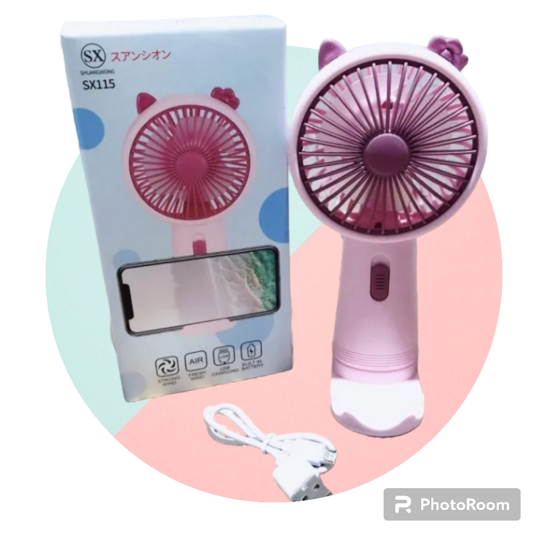 KIPAS ANGIN TANGAN CAS USB SX115 PORTABLE DENGAN HOLDER/ KIPAS DENGAN ...