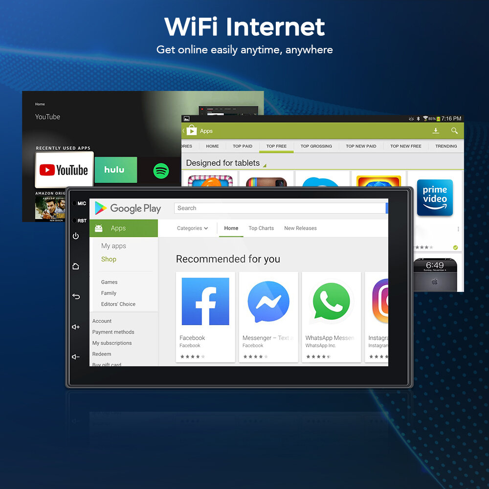 GEARELEC Android 13 Head Unit 7 9 10 inch 4+32G Universal Audio Mobil ...