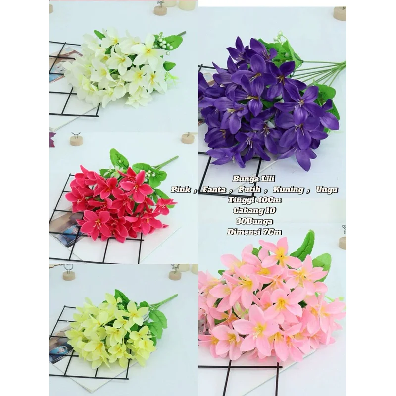 Bunga Lili Hias Plastik cabang 10/Bunga Tulip/artificial/ Bunga decor ...