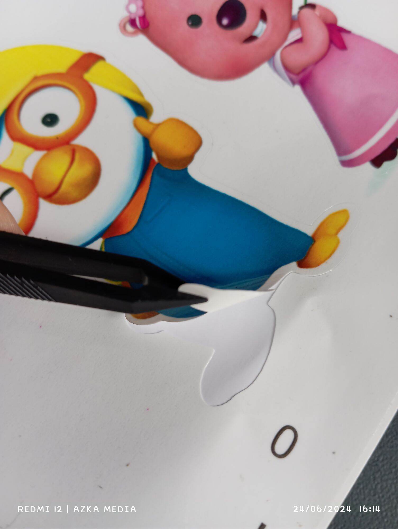 Sticker Dinding Pororo size 30 - 45 cm vinyl white Graftac waterproof ...