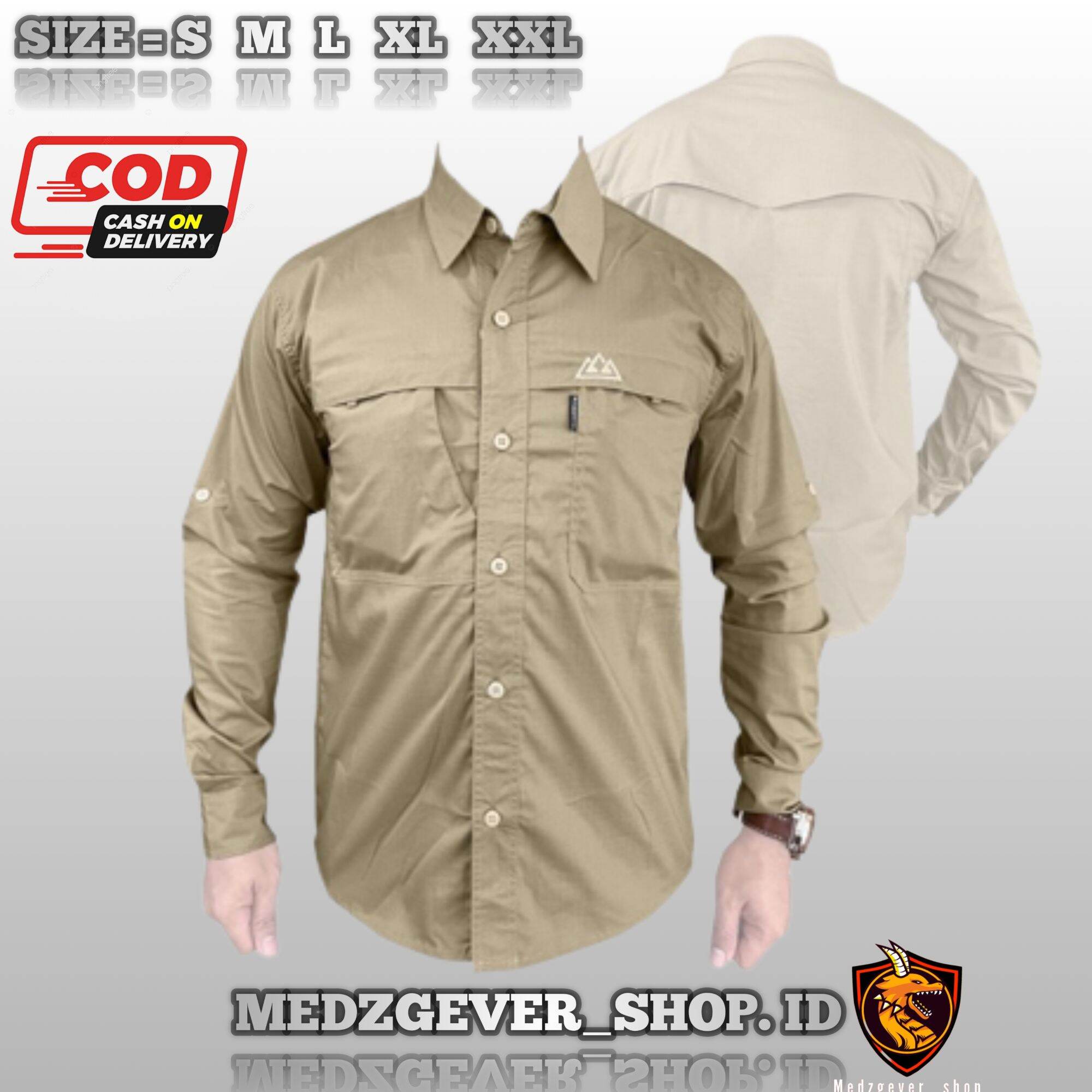 Kemeja Tactical Lengan Panjang Kemeja Lapangan Kemeja Outdoor Pria ...