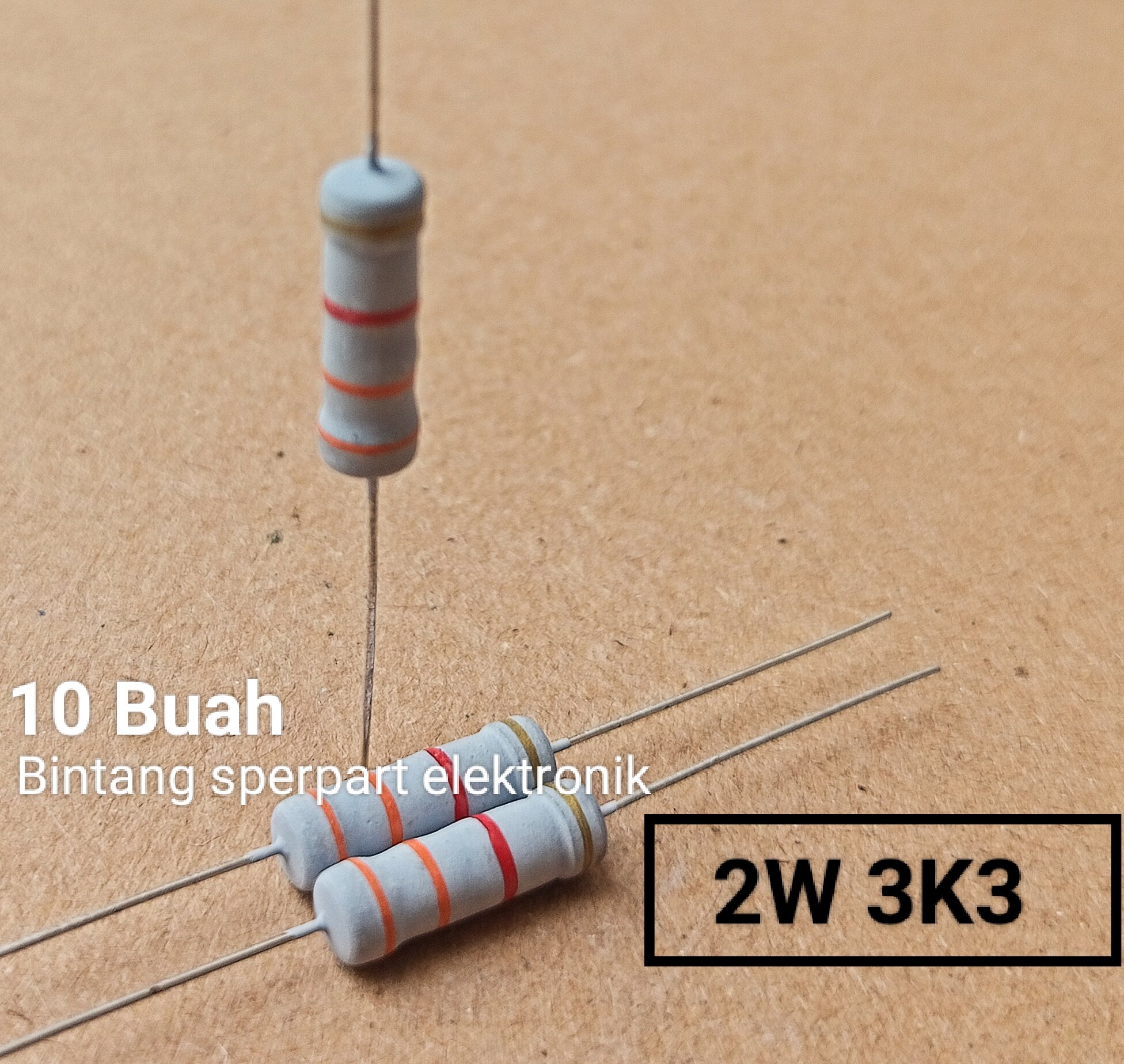 (10 BUAH) RESISTOR 2WATT 3K3 OHM RESISTOR 2W 3K3 OHM RESISTOR 2 WATT ...