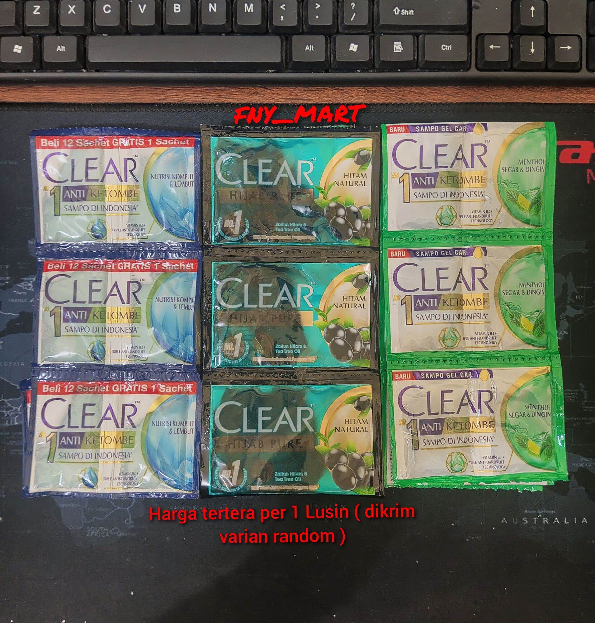 Clear Shampo Renceng 1 Lusin ( varian random ) / Sampo Clear Anti ...