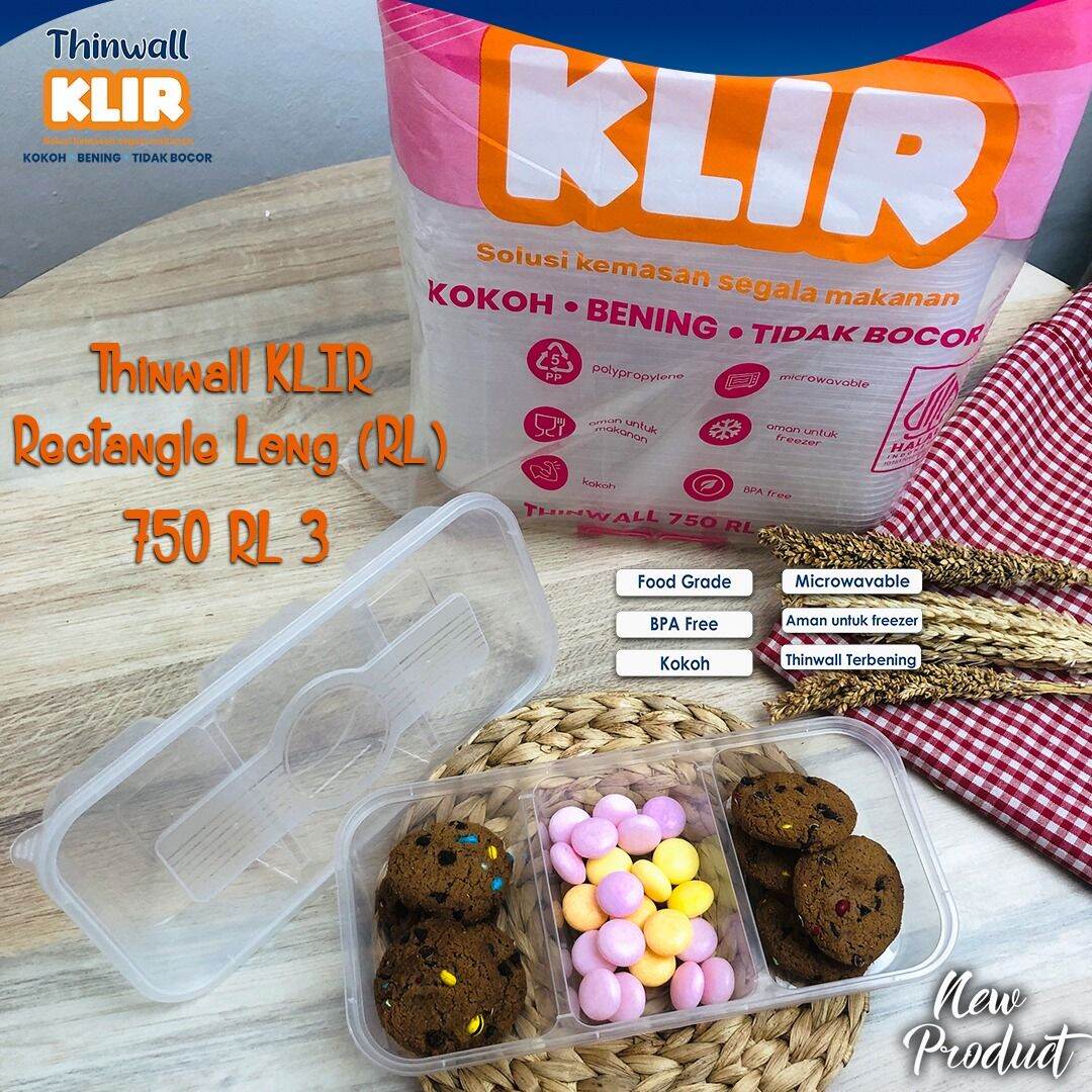 Thinwall Klir Isi 25set 750 Rec Long RL 3 | Kotak Makan Plastik 25 Set | Lazada Indonesia