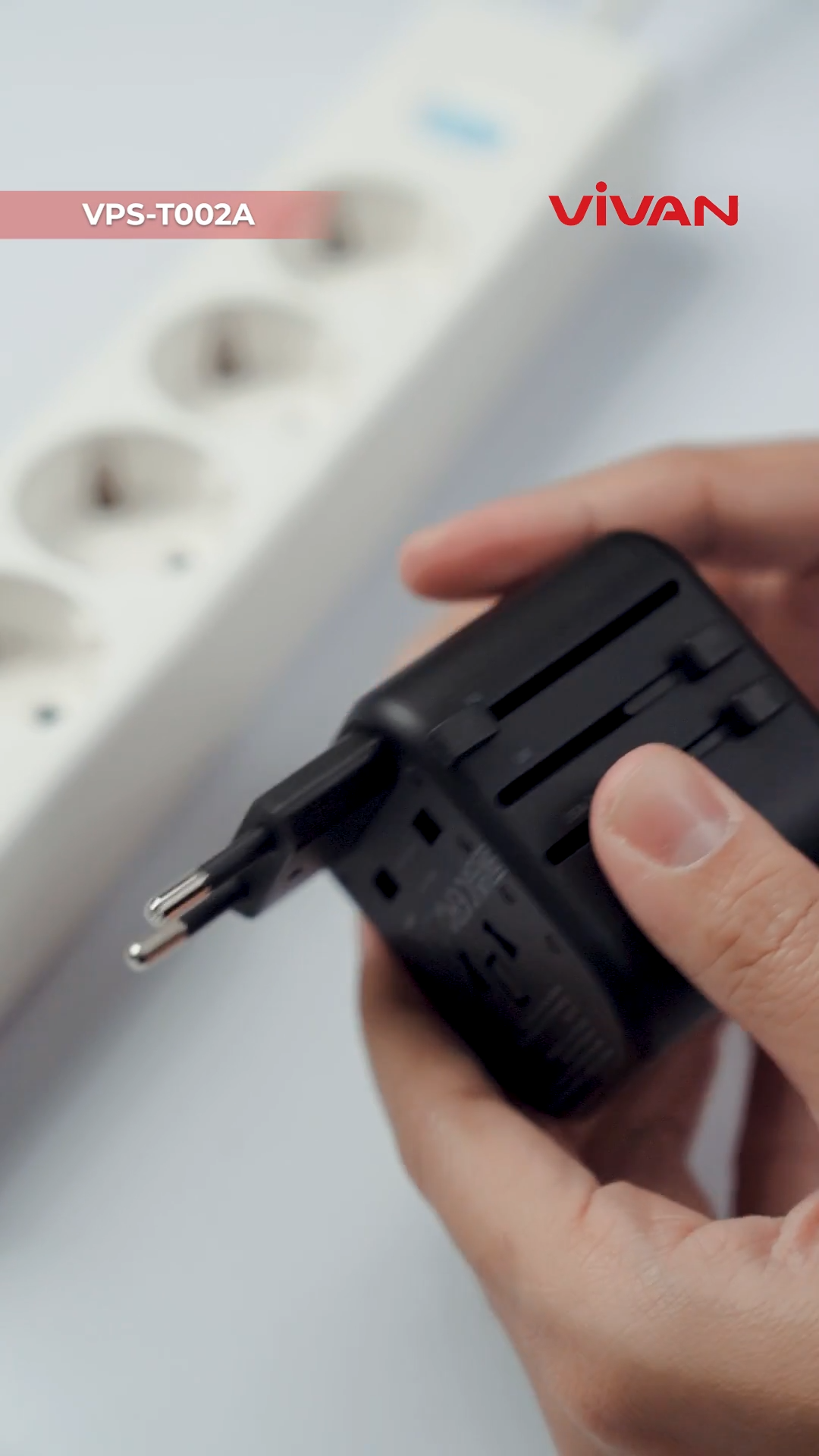 VIVAN Travel Adaptor 12W VPS-T002A Black Dual USB A Multi-country ...