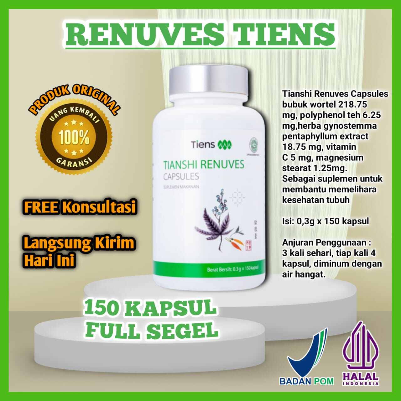 Renuves Capsule 150 kapsul | TRC | Nutrisi Mata | Herbal Asma | Migrain ...