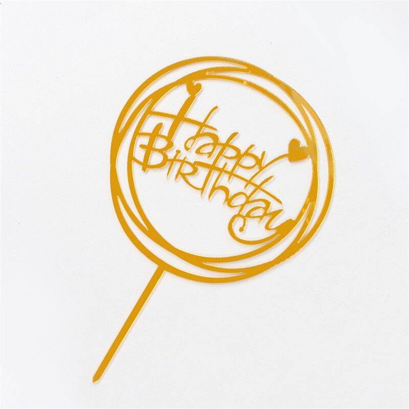 Topper HBD bulat material aklirik | Lazada Indonesia