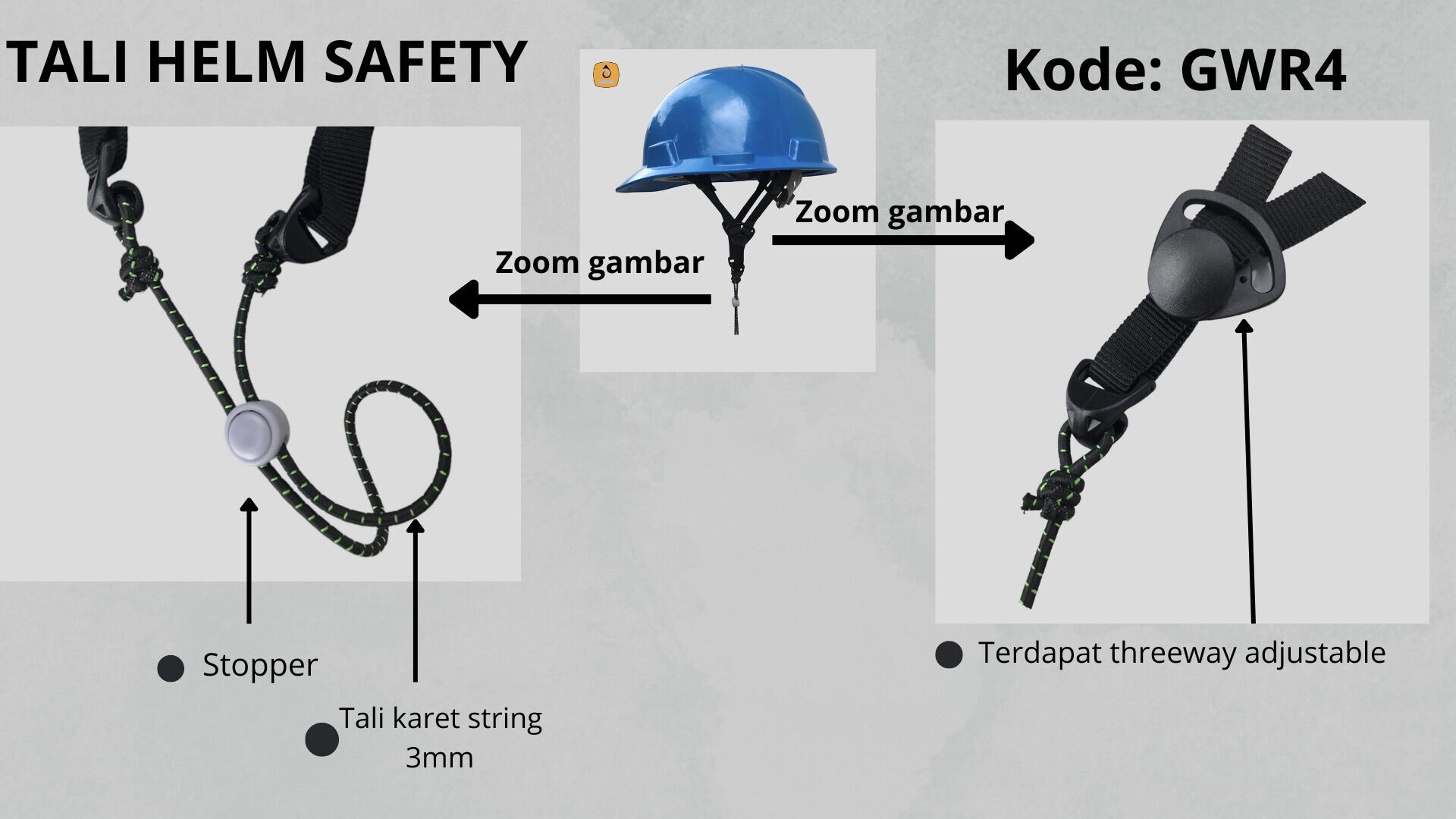 TALI HELM PROYEK / TALI DAGU HELM / TALI HELM SAFETY | Lazada Indonesia
