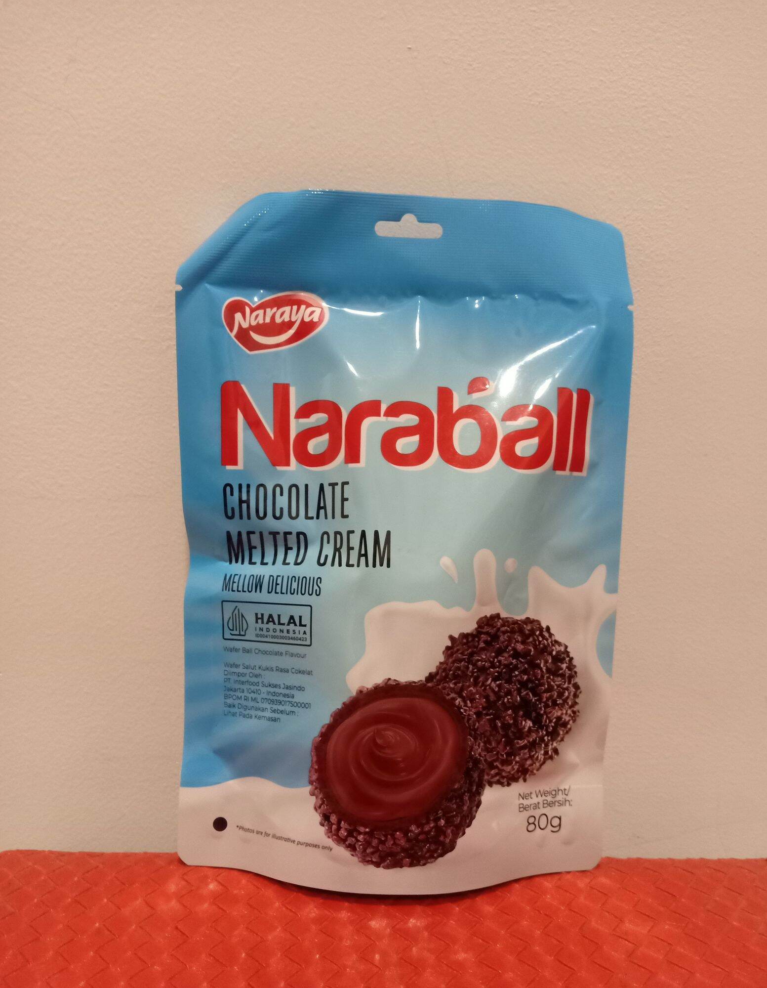 NARABALL "NARAYA" Wafer Salut Kukis Rasa Coklat, Strawberry, Original ...