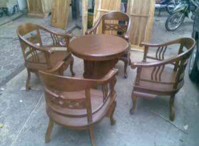 Set Tempat Duduk Teras Tamu Kayu Jati 4 Kursi 1 Meja | Lazada Indonesia