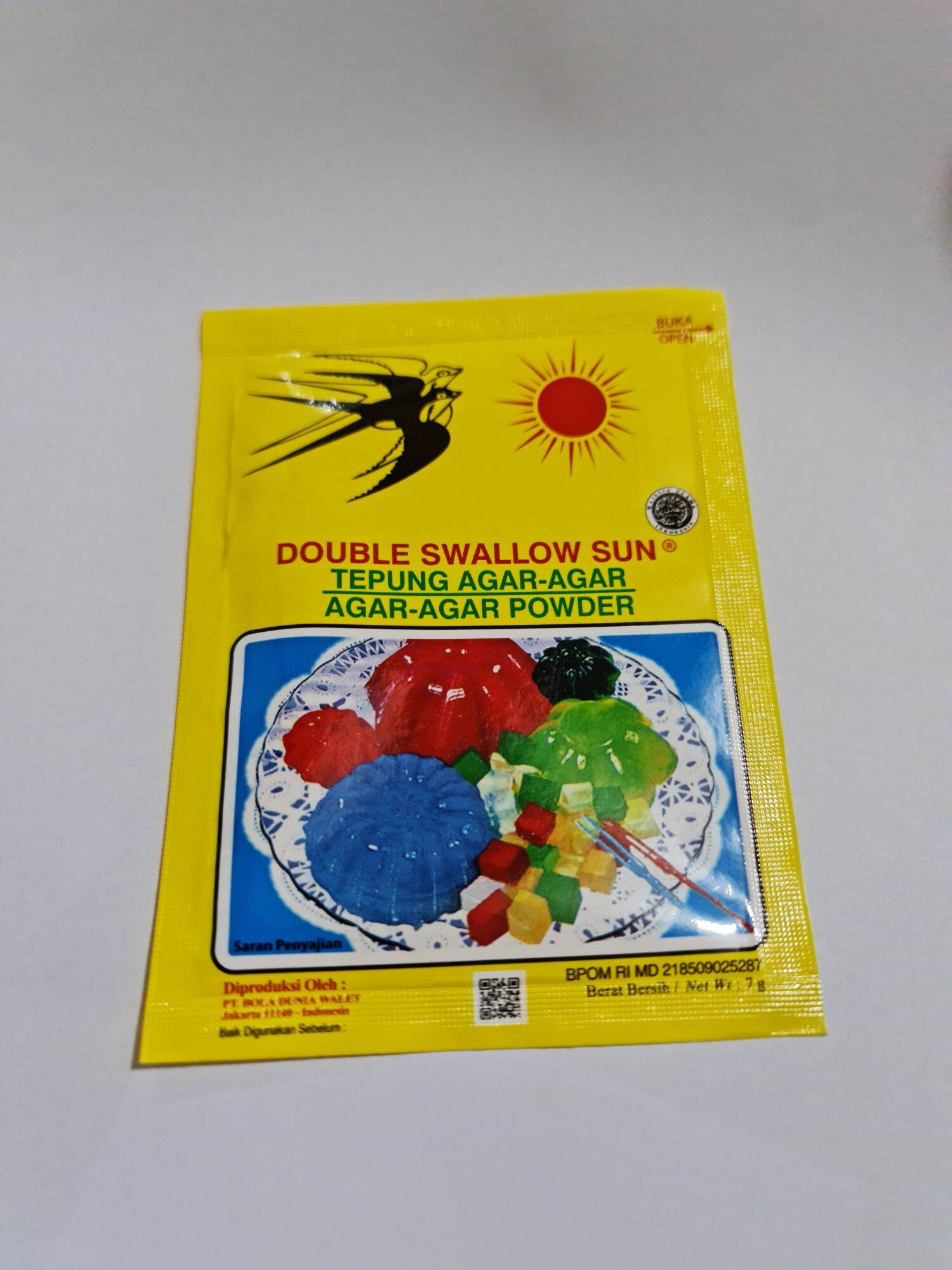 agar agar DOUBLE SWALLOW SUN / agar powder cap dua walet 7gr | Lazada ...
