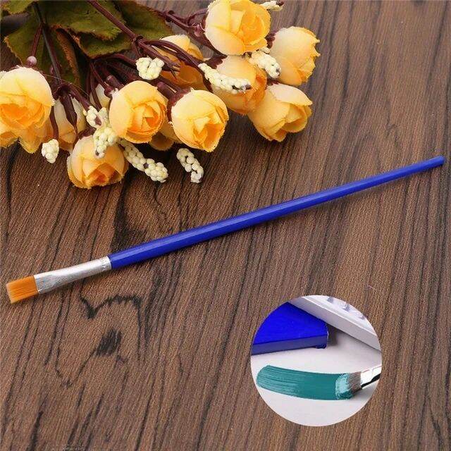 Set Pigmen Grafiti DIY 12 Warna Cat Akrilik dengan 2 Kuas Rata Lancip ...