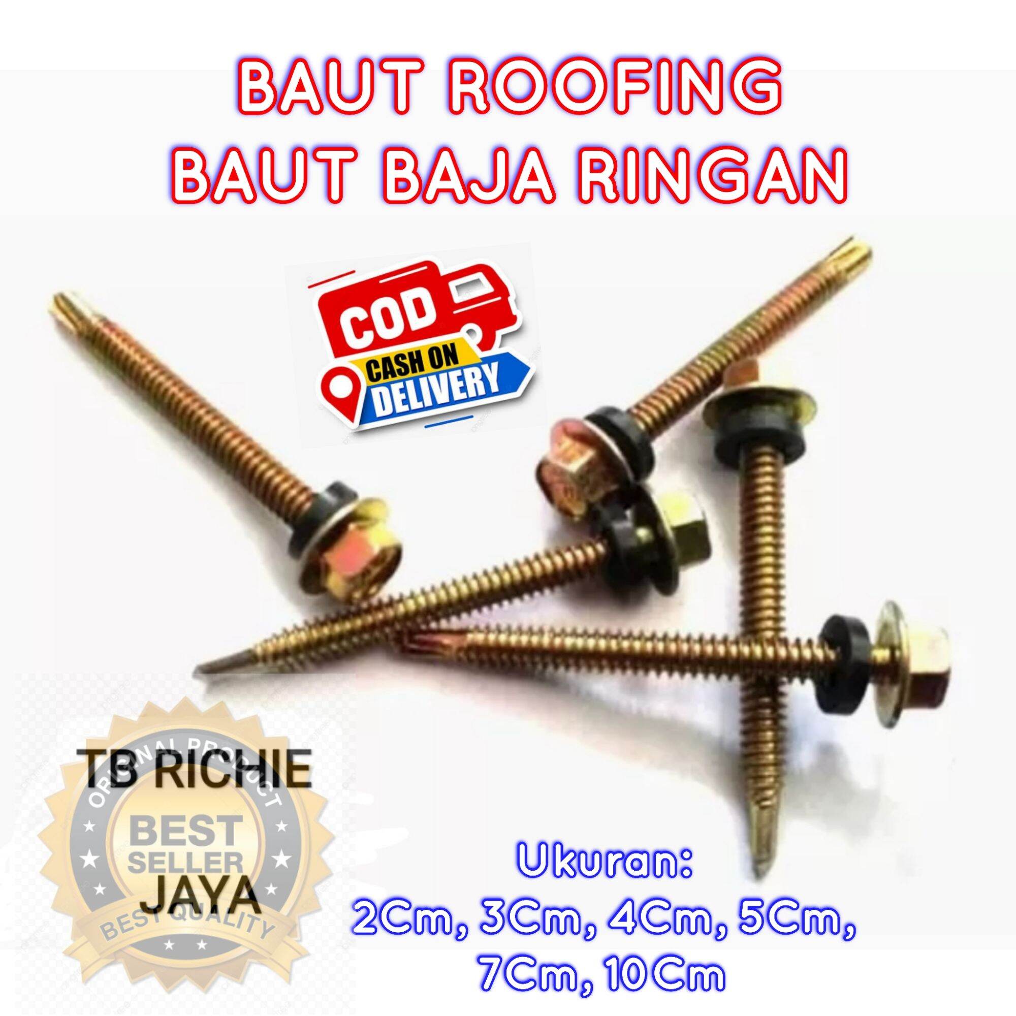 25 Pcs Baut Roofing / Sekrup Rofing / BAUT Baja Ringan / Sekrup Kanal C ...