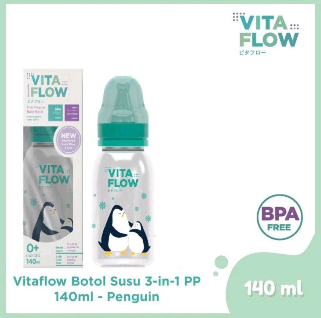 Vitaflow Botol Susu Bayi Multifungsi 140ml - Vita Flow Animal Series ...