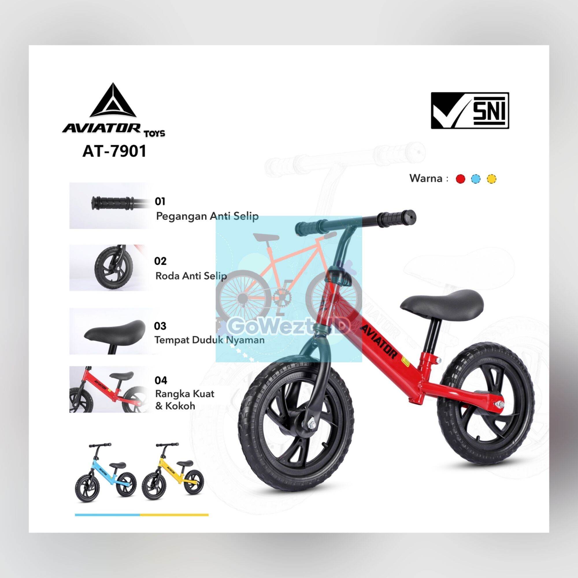 Balance Bike Push Bike Aviator AT-7901 Sepeda Keseimbangan Anak | High ...