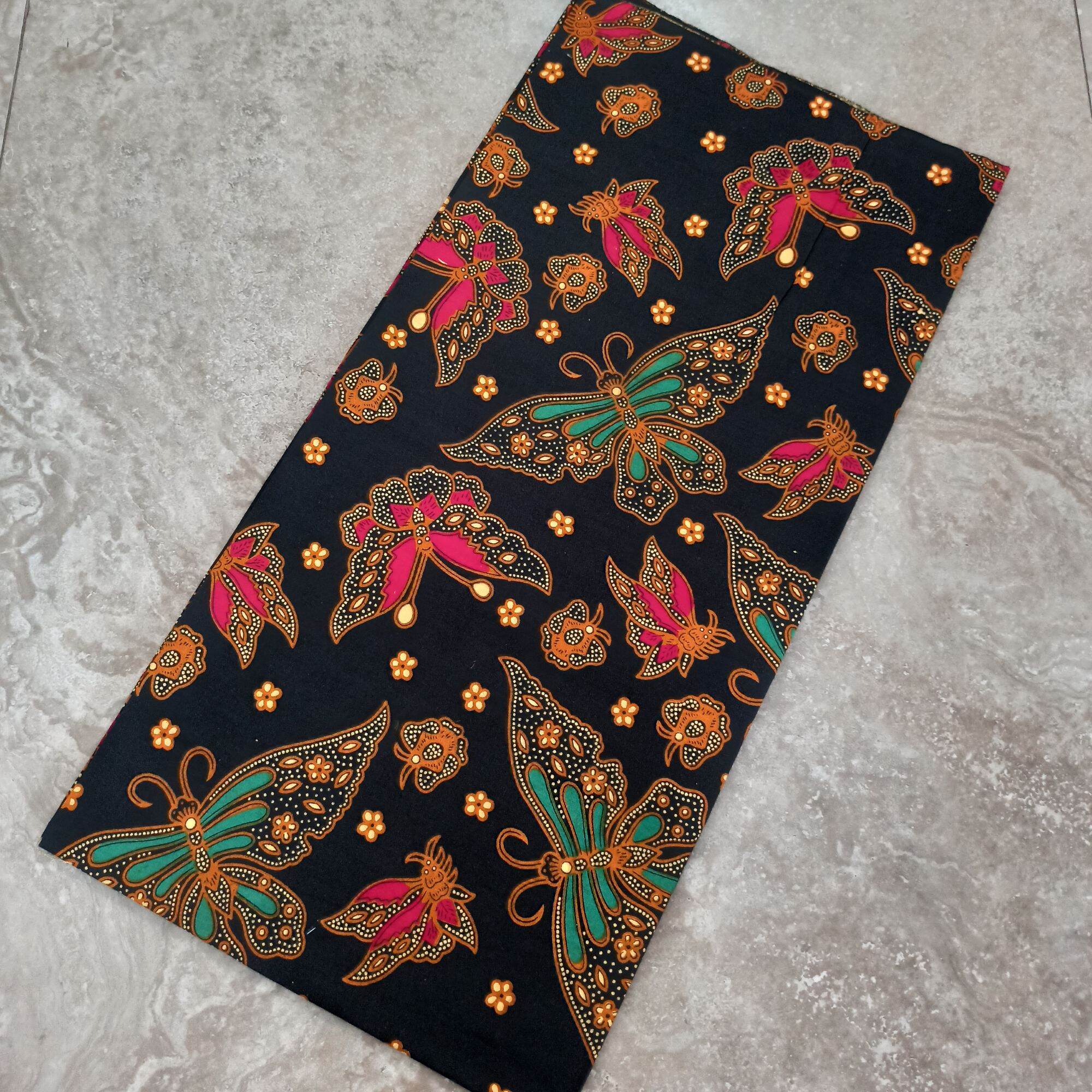 kain batik motif kupu kupu batik sogan | Lazada Indonesia