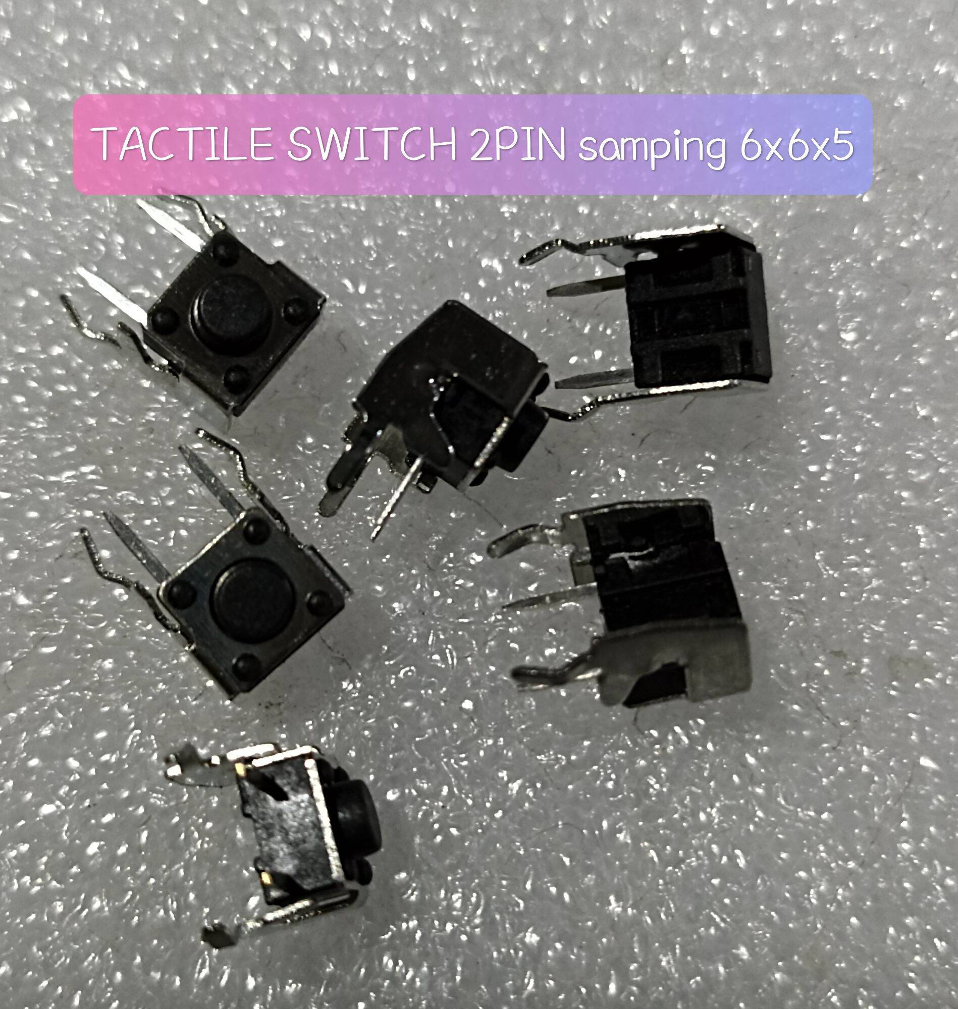 10BUAH TACTILE SWITCH 2PIN SAMPING TUT SWITCH 2 PIN SAMPING 6x6x5 TUT ...