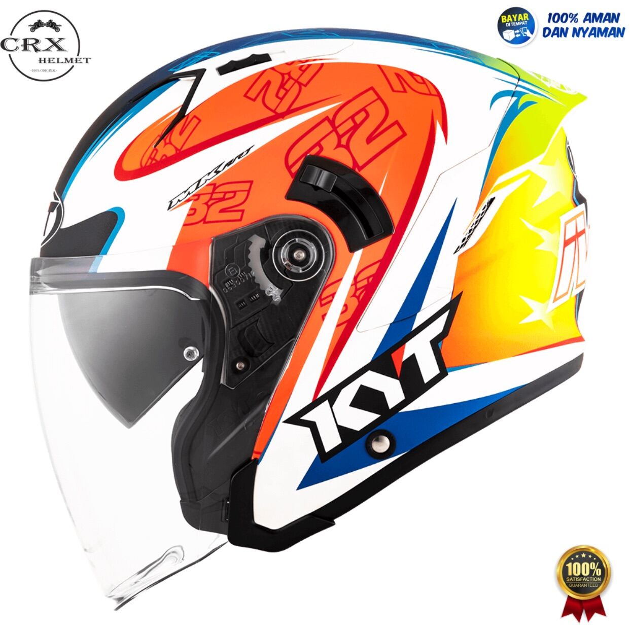 Helm Half Face Kyt Nfj Motif Isaac Vinales Original Terlaris | Lazada ...
