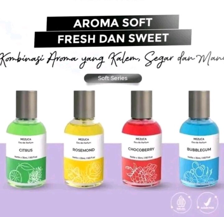 PARFUM MEZUCA BELI 1 DAPAT 4. BERAROMA SOFT, FRESH DAN SWEET | Lazada ...