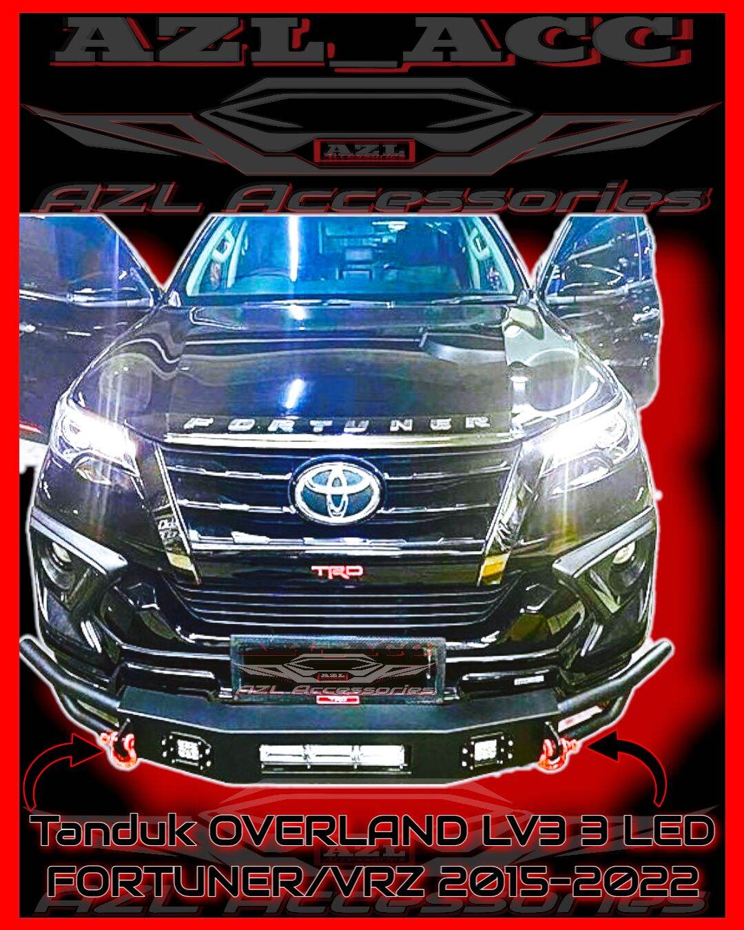 TANDUK DEPAN OVERLAND LV3 3 LED TOYOTA INNOVA/FORTUNER/VRZ/HILUX ...