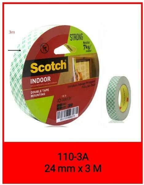 Mounting Double Tape Size 24mm x 3 meter 3M Scotch 110-3A Double Tape ...