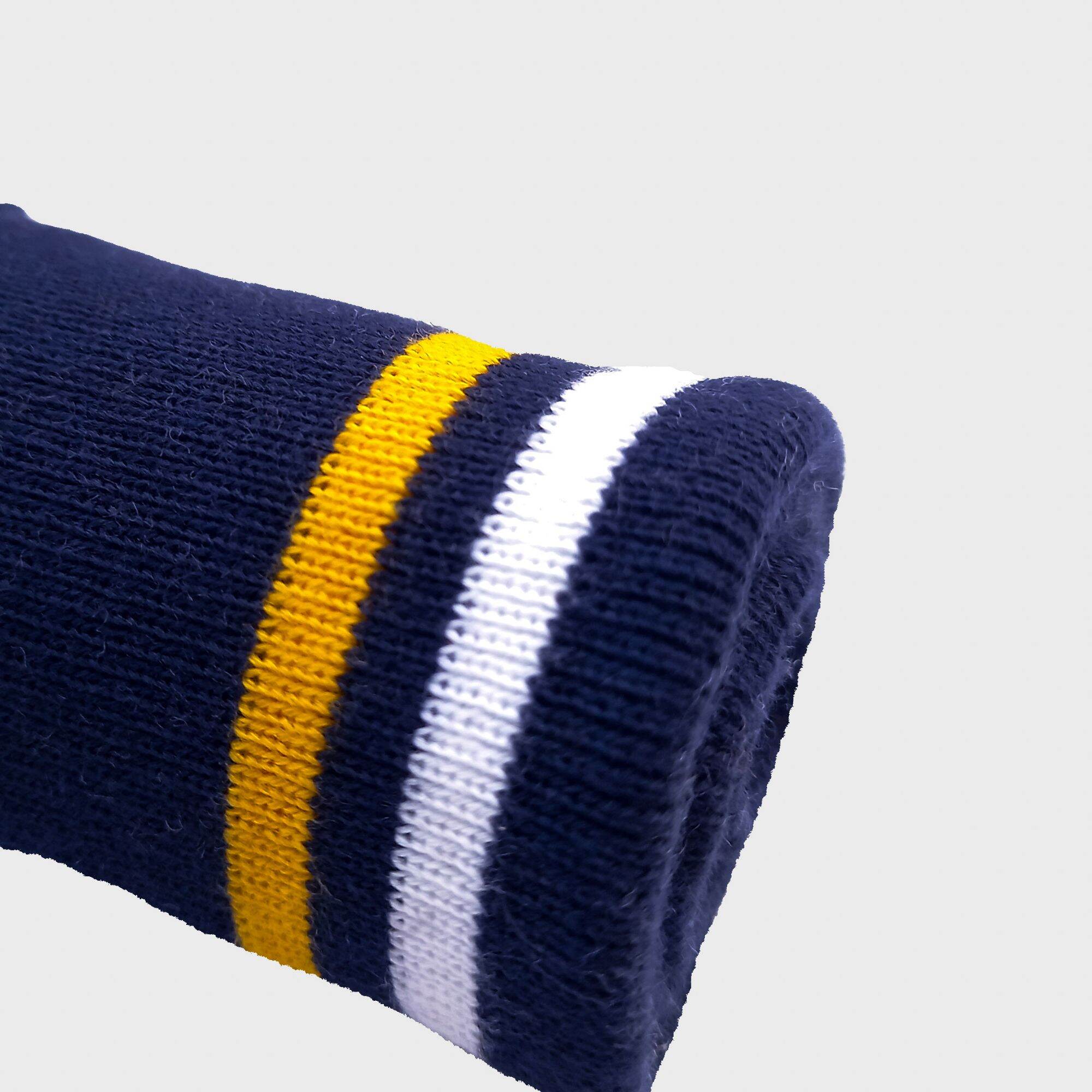 kain rib/bur warna biru navy polet putih kuning Harga perstrip | Lazada ...