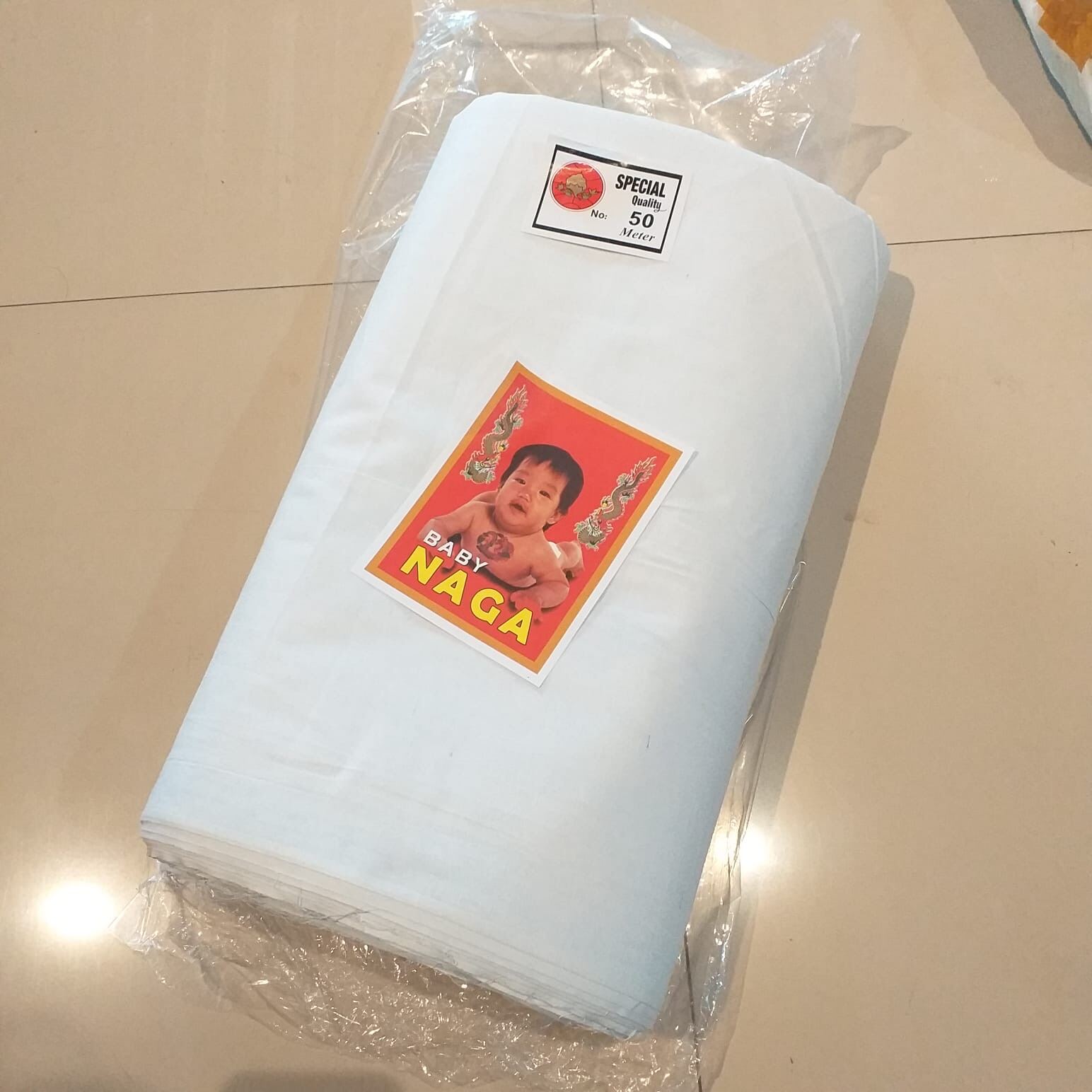 Kain Kafan Roll Merk Baby Naga Spesial lebar 90cm panjang 50m (tebal ...