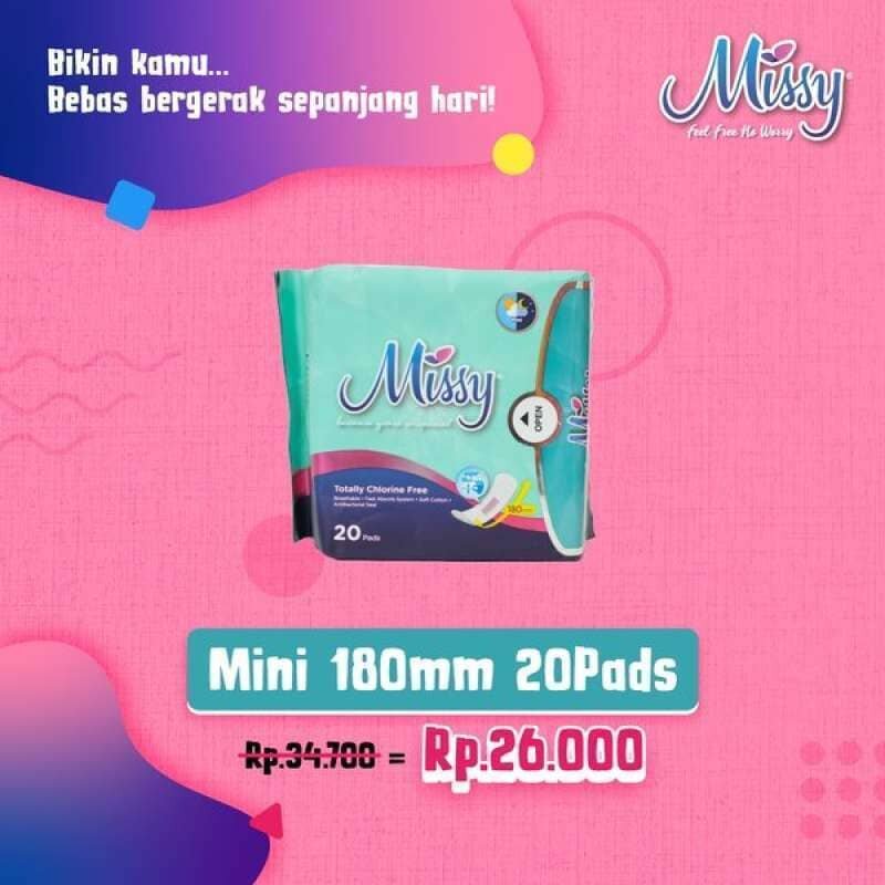 Pembalut Missy mini siang malam 180mm | Lazada Indonesia
