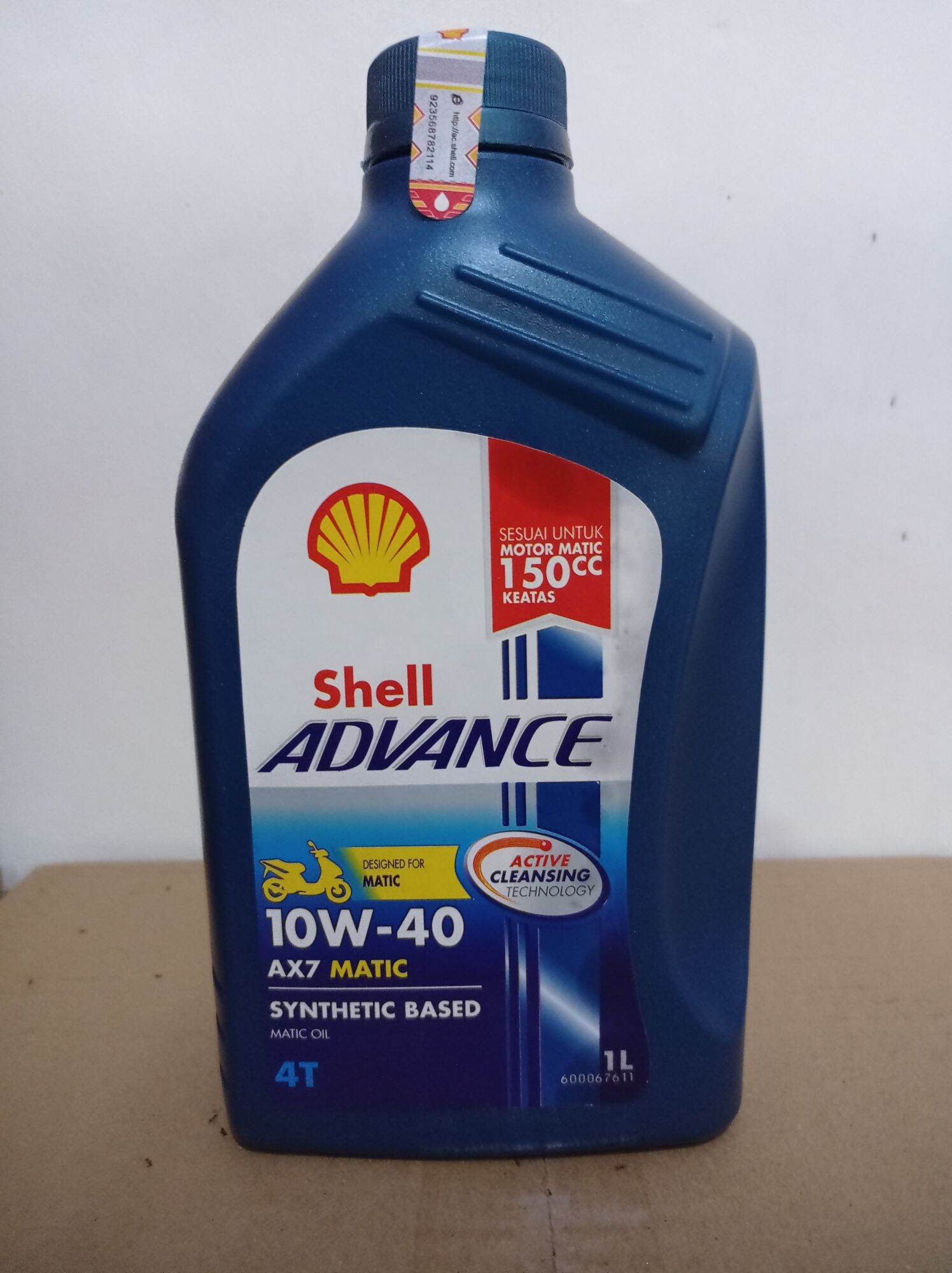 1 botol oli Shell advance matic 1liter SAE 10w-40 cocok untuk jenis ...