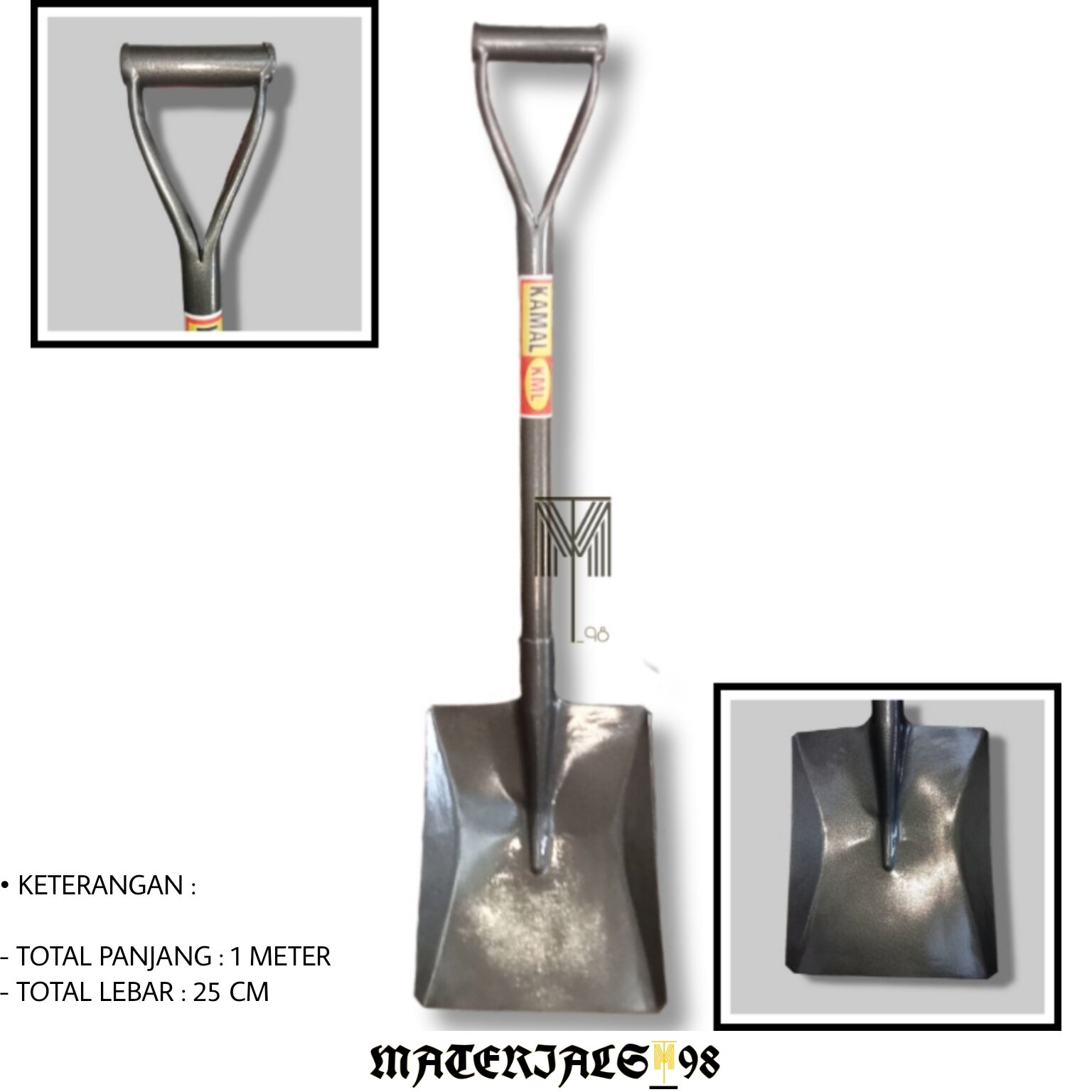 Sekop gagang besi panjang 1 meter lebar 25cm - Singkup kuat - Sekop ...