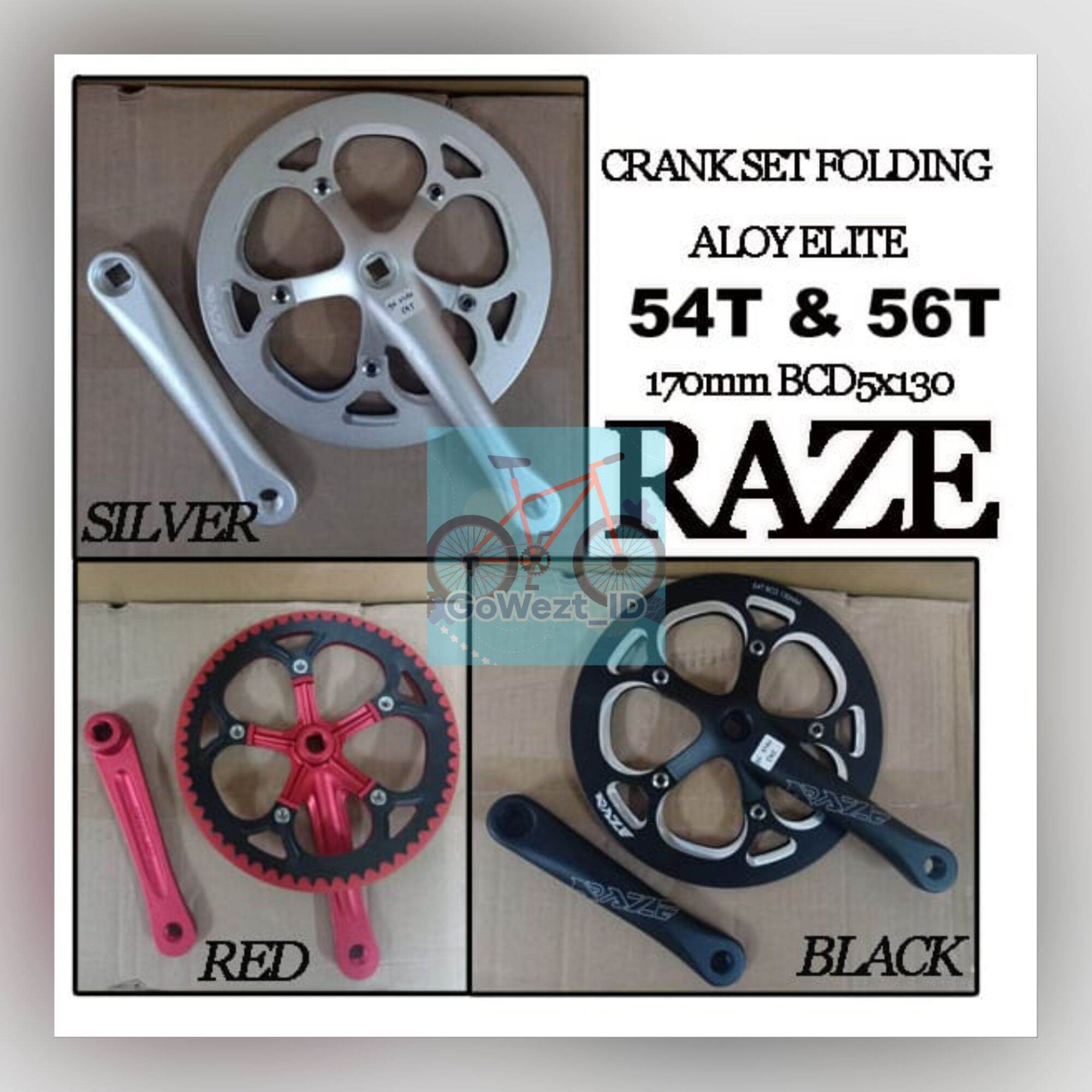 Gear Gir Crank Set Sepeda Folding Lipat Raze 54T 56T Alloy BCD 130 As ...
