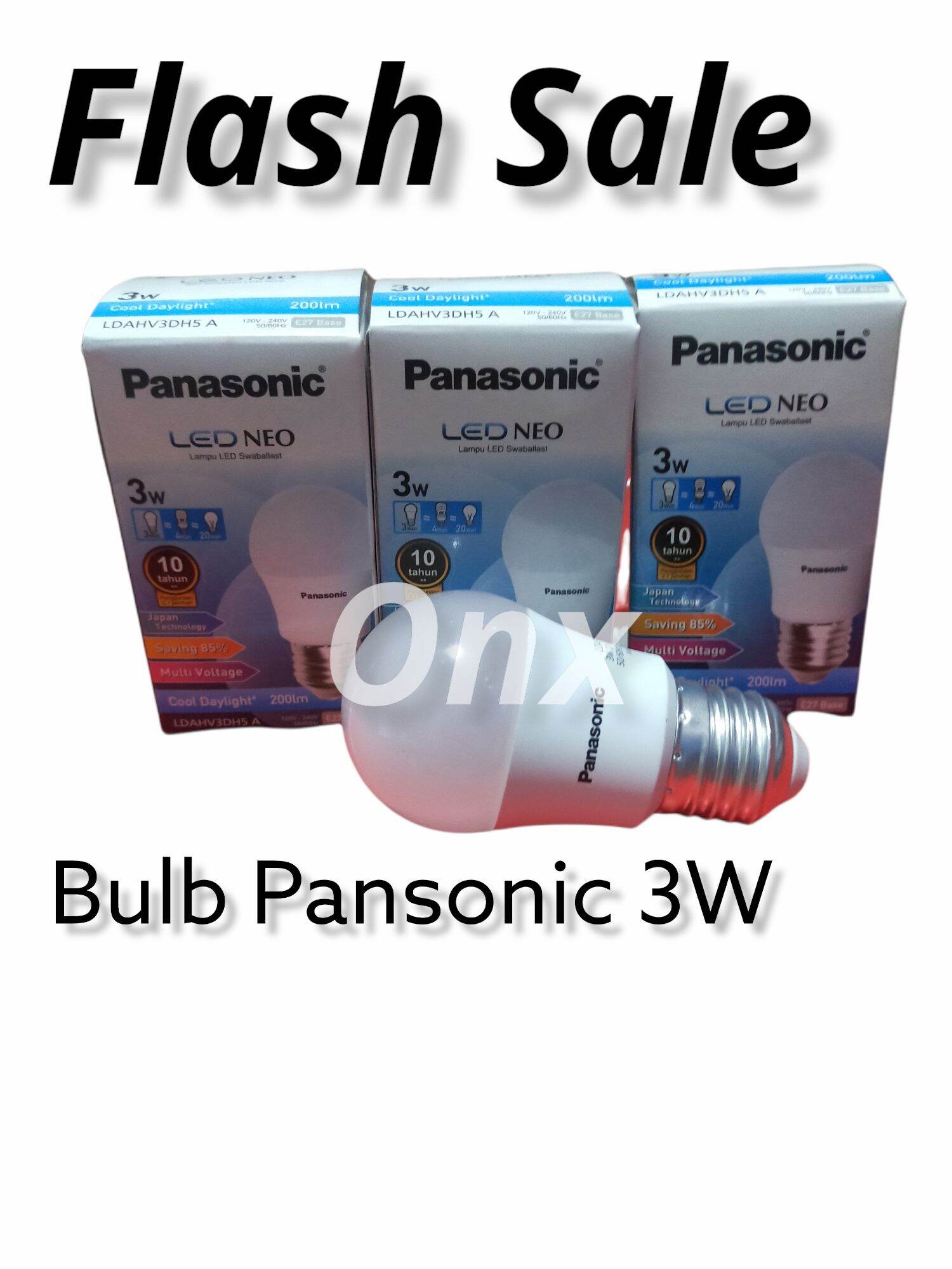 Lampu Panasonic Bulb Bohlam 3watt 3w Fitting Standard E27 200 Lumen ...