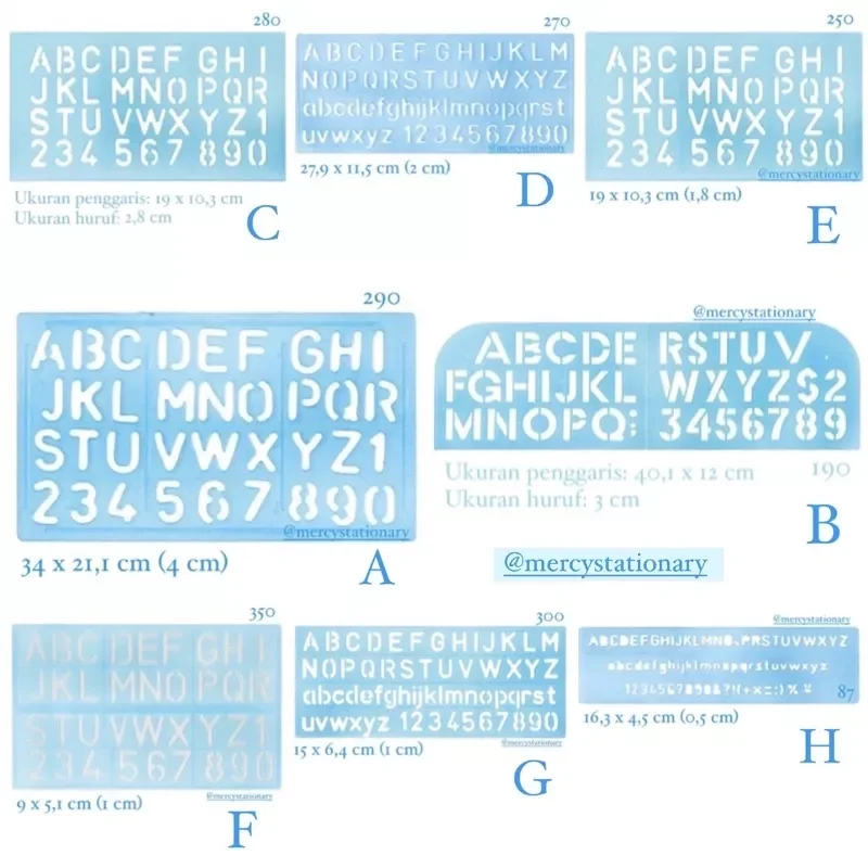 Penggaris Sablon Huruf Abjad Angka Cetakan Mal Alphabet | Lazada Indonesia