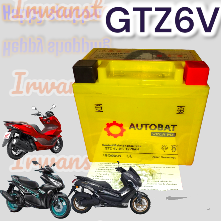 AKI MOTOR KERING AUTOBAT GTZ6V COCOK BUAT MOTOR VCX NMAX VARIO 125 ...