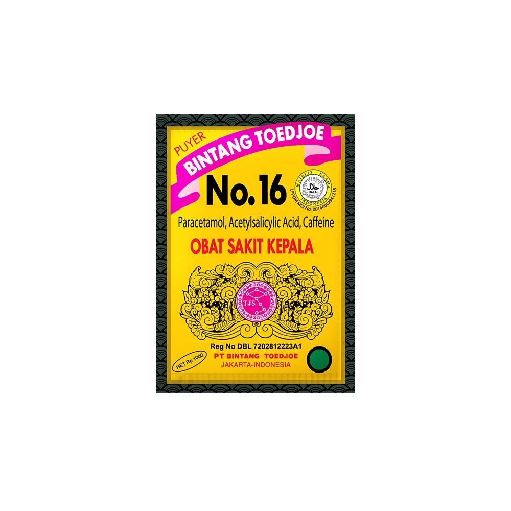 BINTANG TOEDJOE NO.16 OBAT SAKIT KEPALA ISI 12 / BINTANG 7 PUYER 16 ...